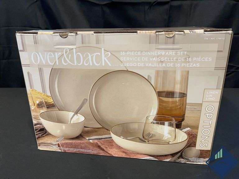 Over & Back Linen Dinnerware Set - Retail: $ 39.99 - *NEW* - Estate Details